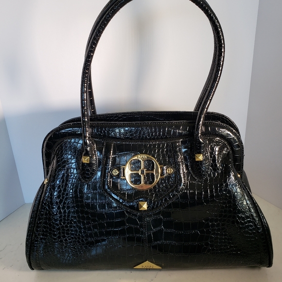 IMAN | Bags | Vintage Black Patent Leather Iman Shoulder Tote | Poshmark